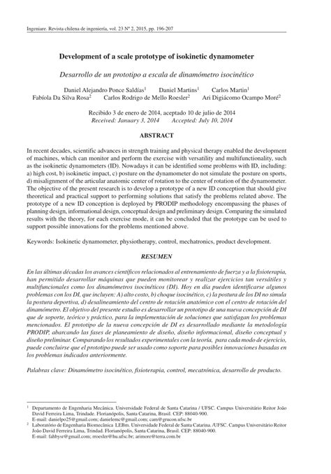 Pdf Development Of A Scale Prototype Of Isokinetic Dynamometer