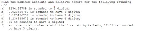 Solved Numerical Methods For The Following Question My Chegg