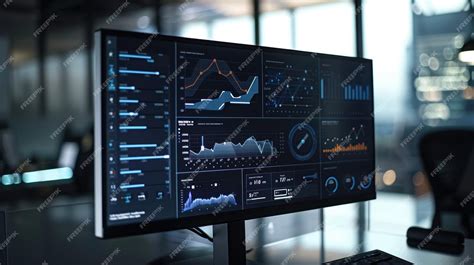 Computer Screen Showing Business Analytics Dashboard With Charts And