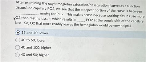 Solved After Examining The Oxyhemoglobin