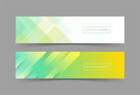 Premium Vector Banner Background 2 Color Green And Yellow Slash Pattern Effect 2 Set