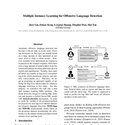 Multiple Instance Learning For Offensive Language Detection Acl Anthology