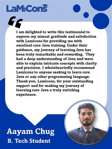 Lamicons On Linkedin Lamicons Testimonial Skillsandopportunities