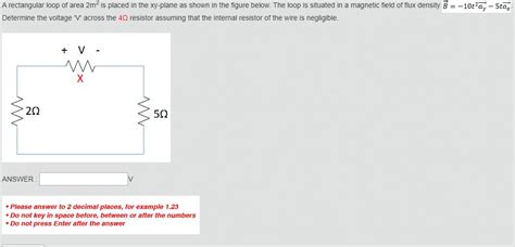 Solved A Rectangular Loop Of Area M Is Placed In The Chegg Com