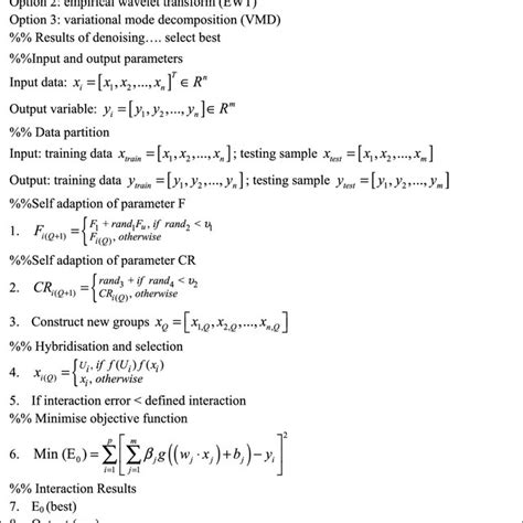 Pseudocode Of Proposed Denoised Hybrid Models Download Scientific Diagram