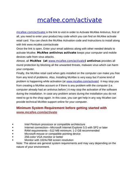 PPT Mcafee Com Activate PowerPoint Presentation Free Download ID