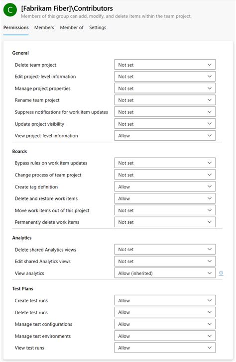Permissions Security Groups And Service Accounts Reference Azure Devops Microsoft Learn