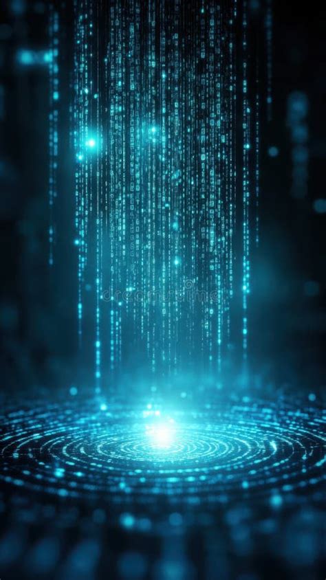 Digital Data Streams Create Mesmerizing Blue Light Effect Stock Illustration Illustration Of