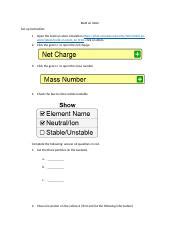 Understanding Atomic Structure And Elements Build An Atom Course Hero