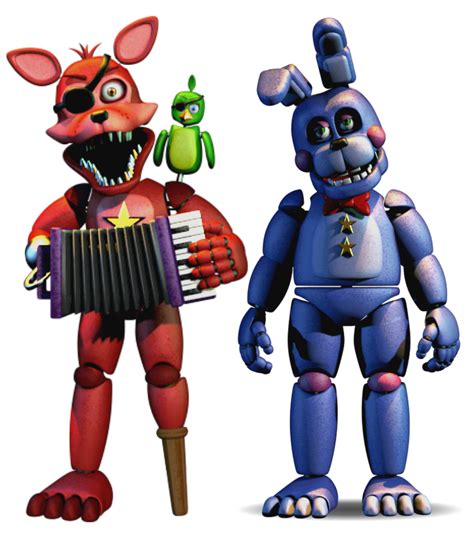 Ucn R Bonnie And Foxy Poses Brighted And Colored By Snowyasher On Deviantart