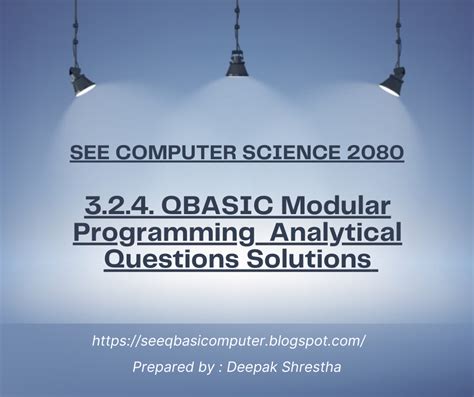 Qbasic Programming Solutions And Slc See Computer Science Questions Solved 324 Qbasic