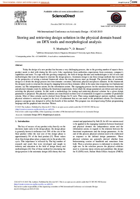Pdf Storing And Retrieving Design Solution In The Physical Domain