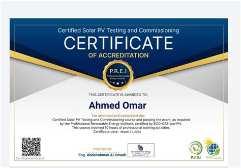 Ahmed Omar On Linkedin Solar Passedtheexam Solarpvtesting Pv