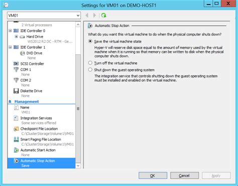 Hyper V Automatic Start And Stop For Virtual Machines