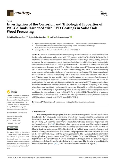 Pdf Investigation Of The Corrosion And Tribological Properties Of Wc Co Tools Hardened With