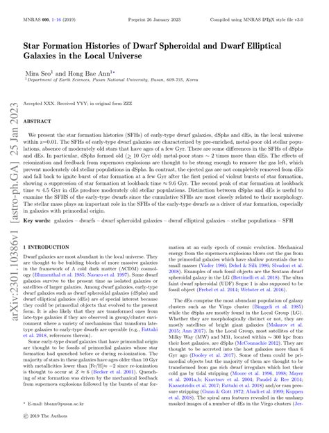 Pdf Star Formation Histories Of Dwarf Spheroidal And Dwarf Elliptical Galaxies In The Local
