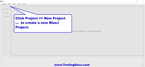 Create New Bluej Project Testingdocs