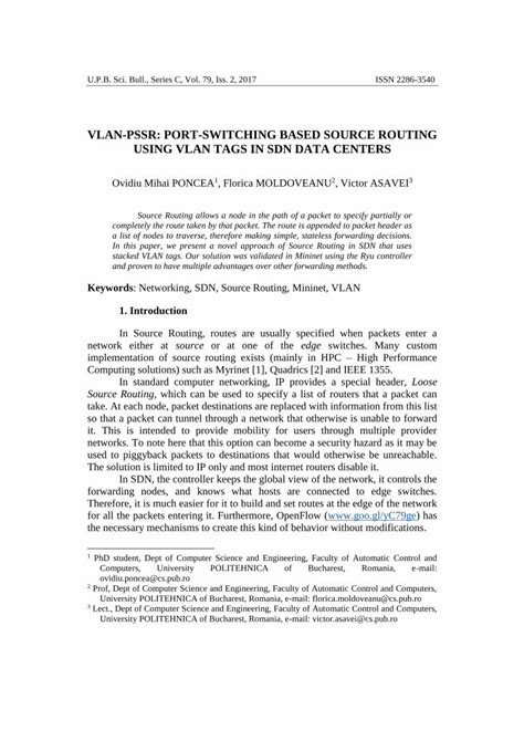 Pdf Vlan Pssr Port Switching Based Source Routing Using · Pdf Filevlan Pssr Port Switched