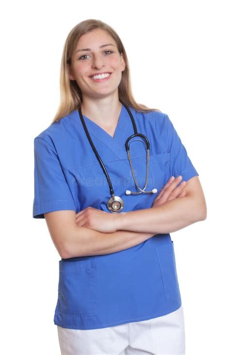 Deutsche Krankenschwester Mit Den Gekreuzten Armen Stockbild Bild Von