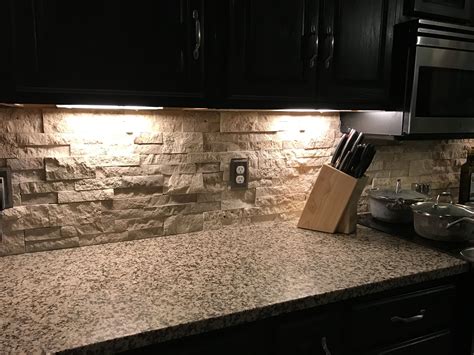 Adding Elegance To Your Kitchen With Stacked Stone Backsplash Tile Home Tile Ideas