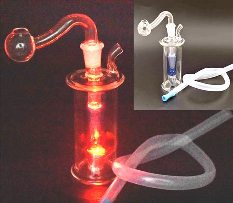 2020 New Led Glass Oil Burner Bong Water Pipes Small Bubbler Bong Mini Oil Dab Rigs For Smoking