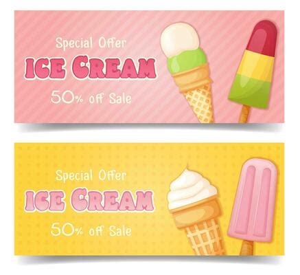 Ice Cream Banner Vector Art Icons And Graphics For Free Download