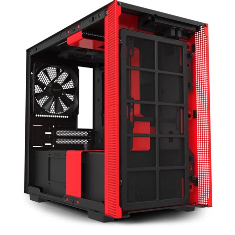 Nzxt H210 Mini Itx Pc Black Red Gaming Case
