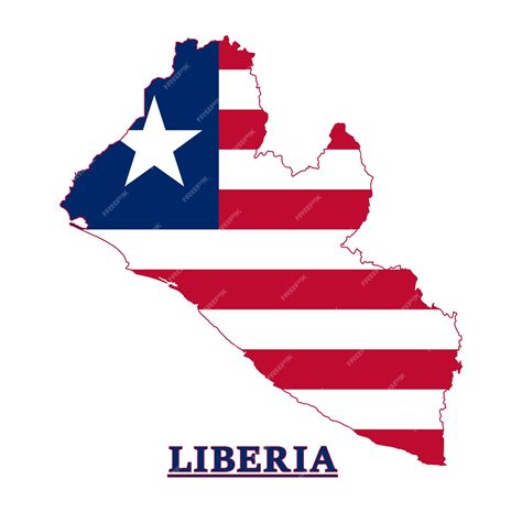 Premium Vector Liberia National Flag Map Design Illustration Of