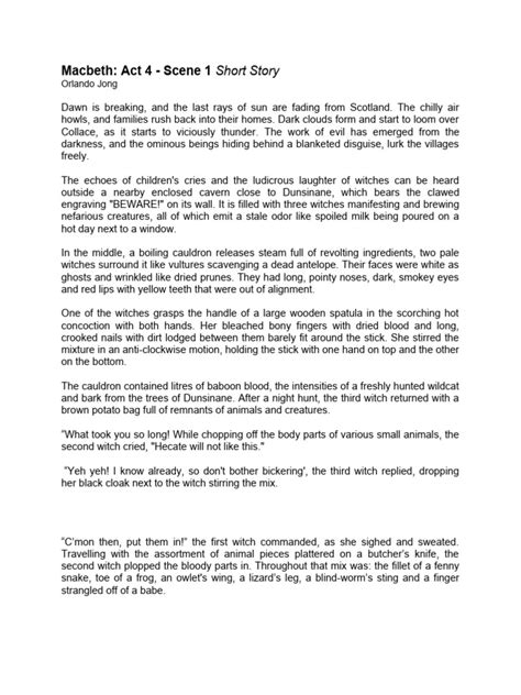 Macbeth Short Story Hp Pdf Macbeth