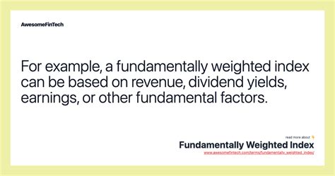 Fundamentally Weighted Index Awesomefintech Blog