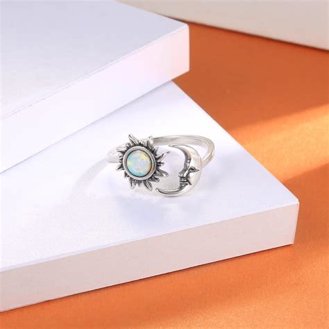 Old Silver Crescent Moon Ring