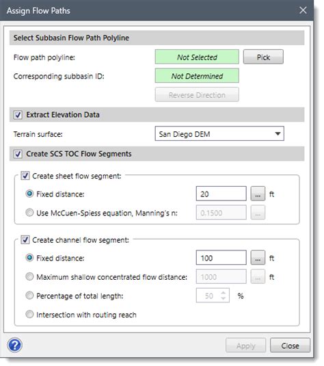 Draw And Assign Flow Paths Command Civilgeo Knowledge Base