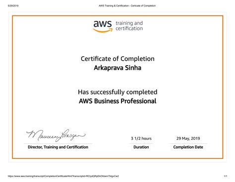 Aws Training Certification Certificate Of Completion PPT