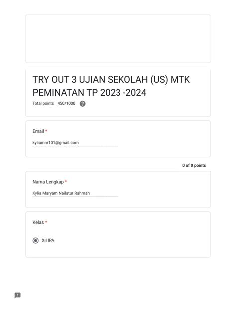 Try Out 3 Ujian Sekolah Us Mtk Peminatan Tp 2023 2024 Pdf