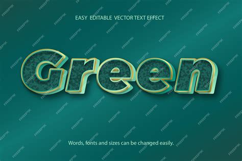 Premium Vector Green Editable 3d Text Effects