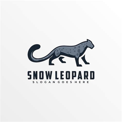 로고 일러스트 스노우 레오파드 프리미엄 벡터