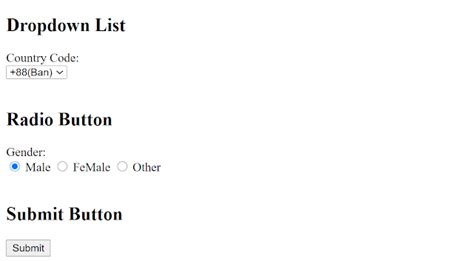 Basic Forms HTML Form HTML Input Types Input Element Text Field Text Area Radio