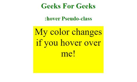 CSS Pseudo Classes GeeksforGeeks