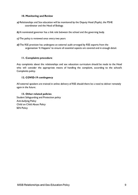 Modern International School Bangkok Relationships And Sex Education Policies