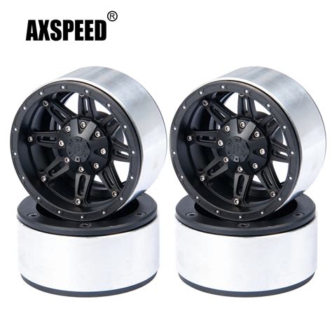 Axspeed 알루미늄 합금 비드락 휠 림 허브 Trx 4 축 레이스 90018 Rr10 110 Rc 크롤러 자동차 부품
