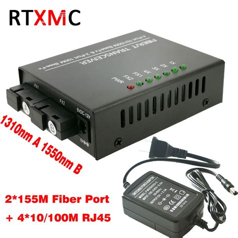10 100mbps Fast Ethernet Switch Convert 25km Fiber Optical Media Converter Single Rj45 Fiber