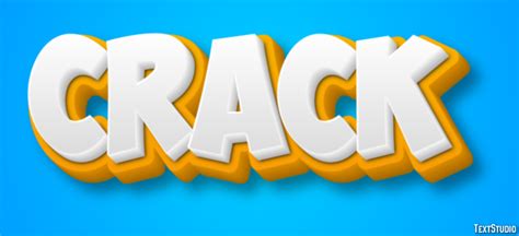 Crack Yellow White 3d Text Effect Generator