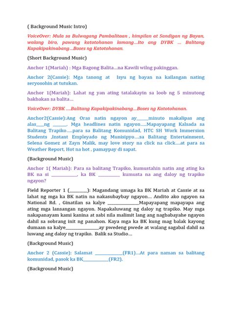 Radio Broadcasting Script Pdf