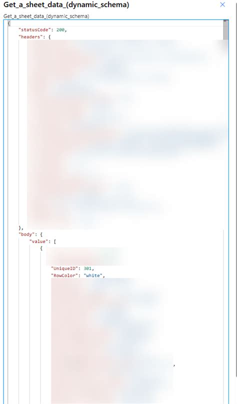 Why Doesnt The Column Filter Work In Get A Sheet Data Dynamic Schema