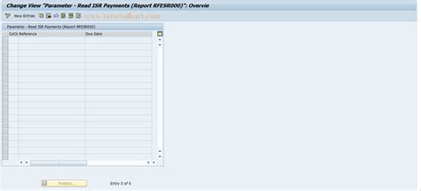 REXCRAESRPARAM SAP Tcode Read ISR Payments Parameter Transaction Code