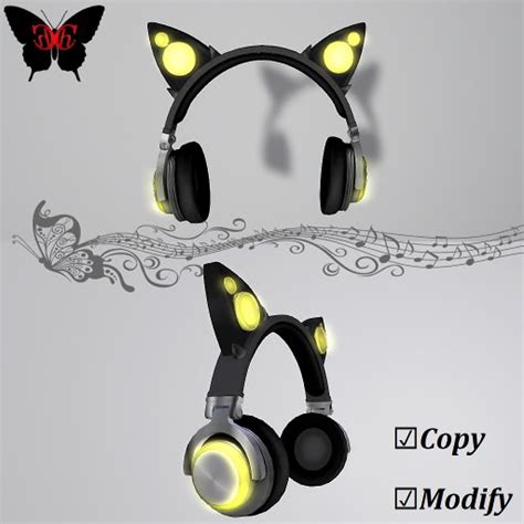 Second Life Marketplace Cccat Ear Headphones Black