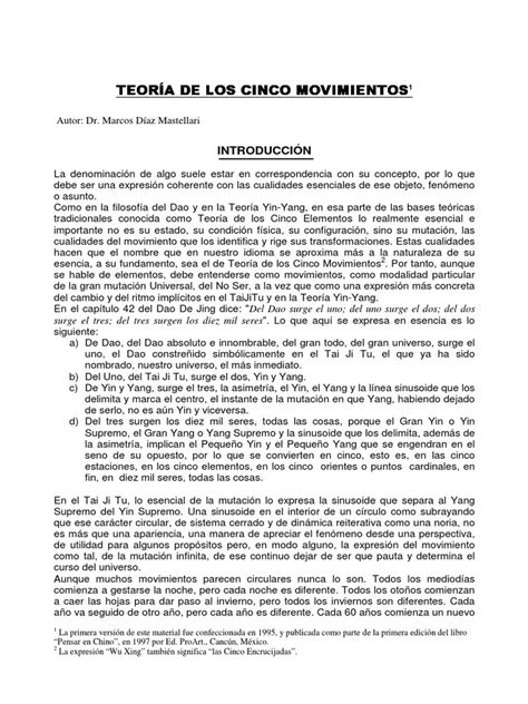 Wuxing Teoria 5 Elementos Pdf Pdf Relaciones Personales Crianza Y