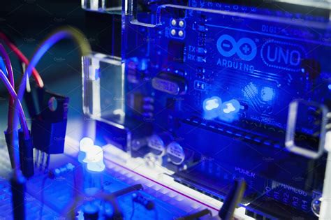 Smart Microcontroller Arduino Uno Modern Concept Technology Stock