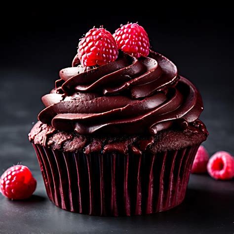 Dark Chocolate Raspberry Dream Generative Ai Premium Ai Generated Image