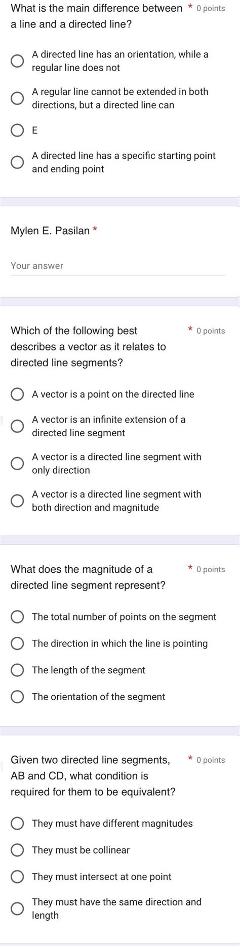 what is the main difference between a line and a directed line a directed line has an
